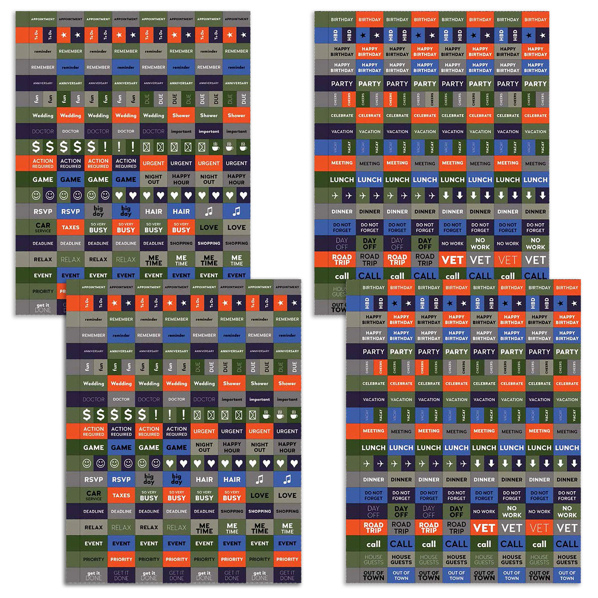 Blue & Orange Sticker Pack | TF Publishing | Calendars + Planners ...