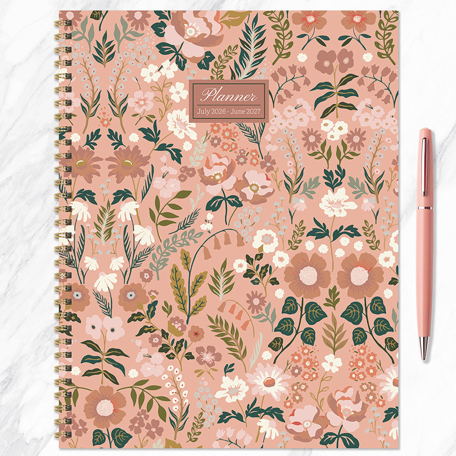 July 2026 - June 2027 Blooming Pink Large Weekly Monthly Planner | TF ...