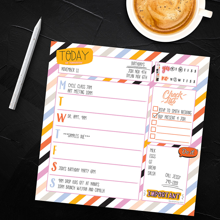 Super Stripe Weekly Square Schedule Pad | TF Publishing | Calendars ...