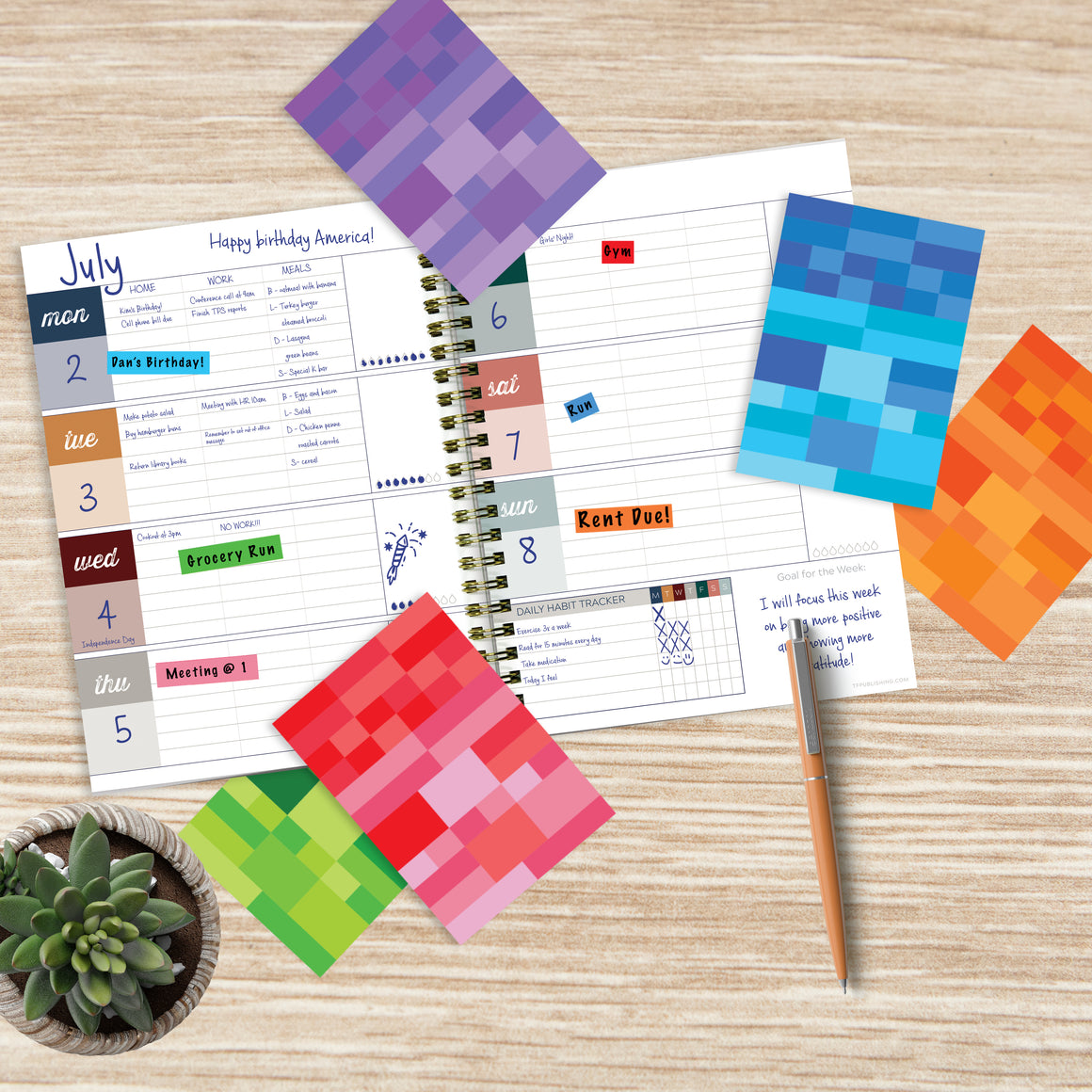 Rainbow Write-on Planner Color Coded Stickers | TF Publishing ...